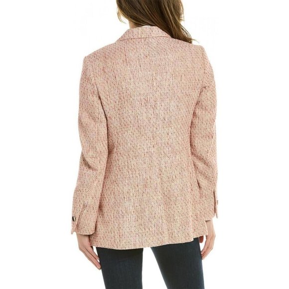 Anne Klein | Jackets & Coats | Nwt Anne Klein Tweed One Button Notch Collar Jacket Coral Combo ...